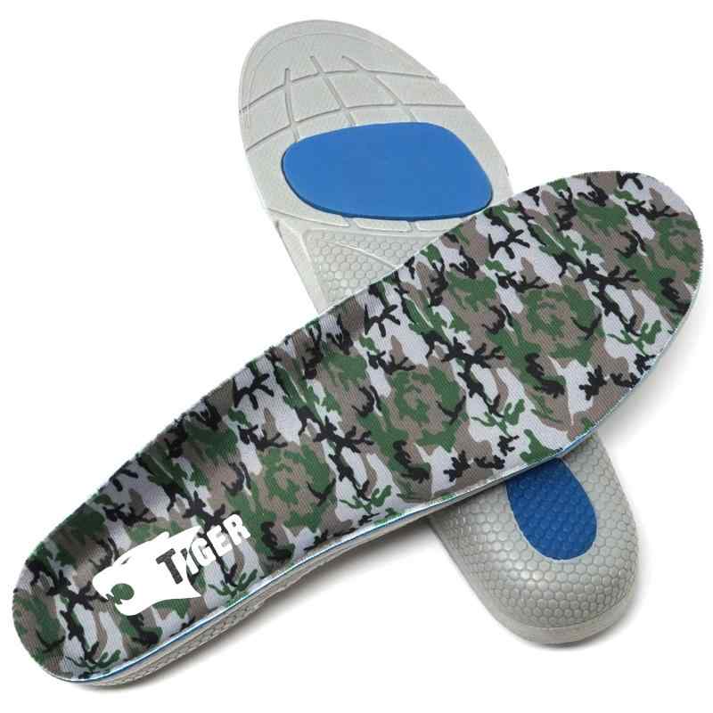 土踏まずをしっかりサポート 迷彩柄インソール 深めヒールカップでかかともしっかりサポートTPUアーチサポート衝撃吸収ジェルクッション高通気性オーソライト・フォーム4サイズ　25-26-27-28cm（切って調整）手洗い可能（つけおき不可）日...