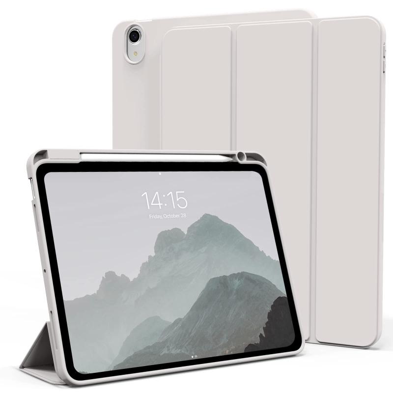 KenKe iPad Air5 ケース iPad Air4 ケース 2022/2020 軽量 柔らかいシリコン TPU材質 ペン収納 iPad Air 第5/4世代 カバー 3段階折り畳み可 スタンド マグネット付き 自動スリープ機能 Ap...