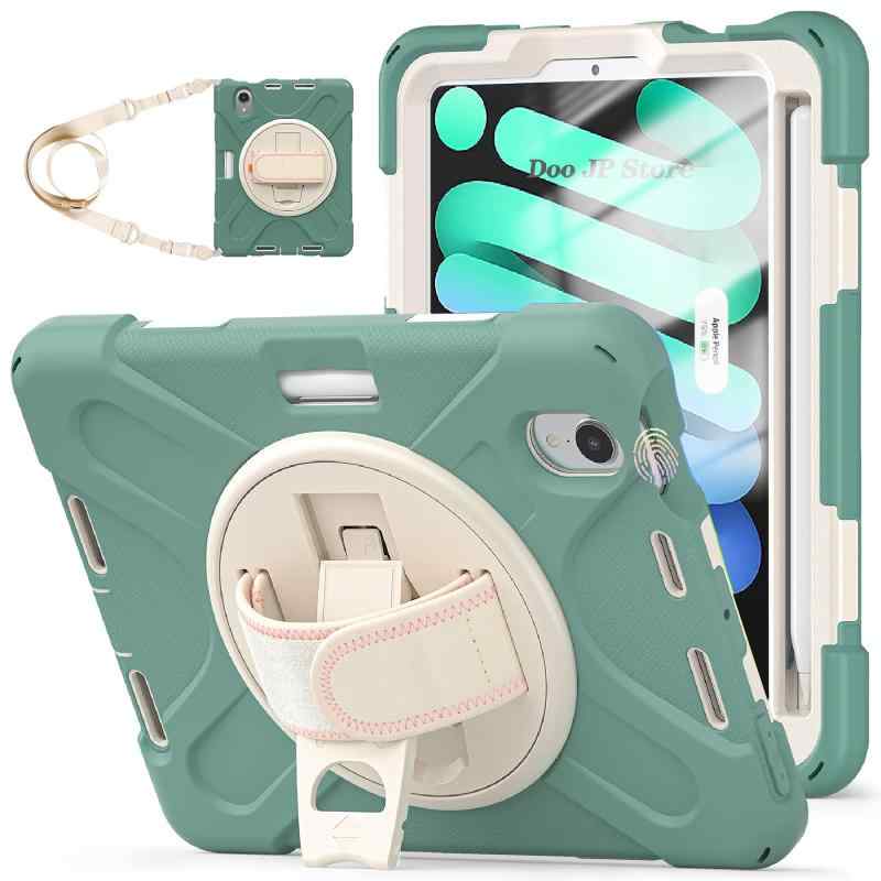 Doo iPad mini A17 Pro ケース (2024 第7世代) iPad mini 6 ケース iPad mini 8.3インチ ショルダーケース 耐衝撃 米軍MIL資格 Apple Pencil 収納可能 ワイヤレス充電対応 ...