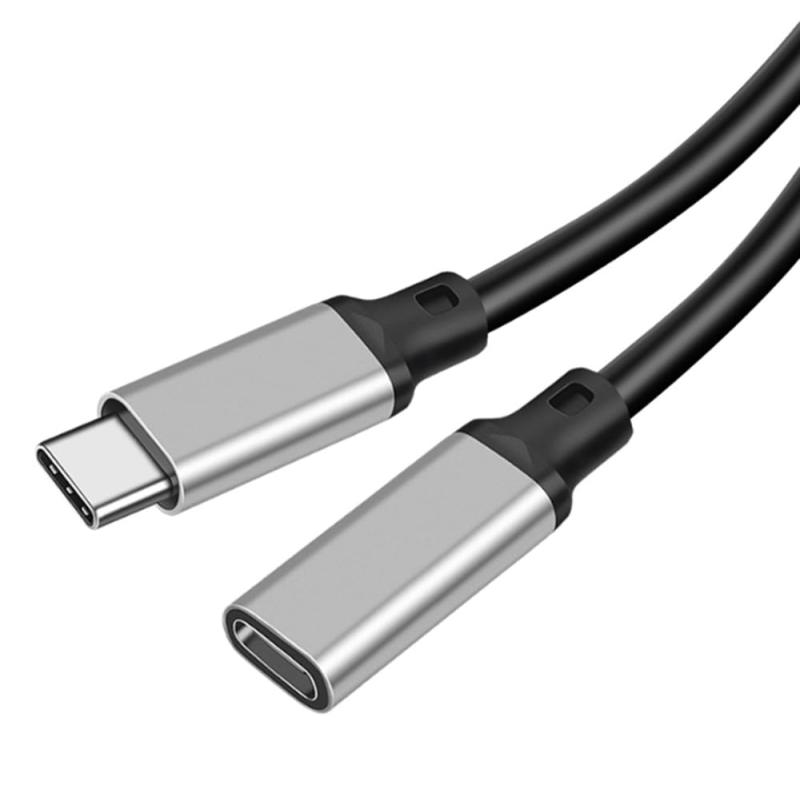 H.May USB C延長ケーブル, Type-C USB 3.2 Gen 2(10Gbps) オス-メス延長器,4K@60HZ急速充電,データ転送,充電,オーディオ,ビデオデバイス用(灰色)タイプC USB3.2 Gen2 Cオス-Cメス...