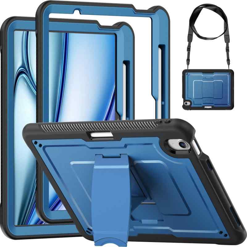 Miimall 対応 iPad Air 11インチ M3/M2（2025/2024）ケース iPad Air 2022/2020用Case 横置きスタンド 耐衝撃 ペン収納 ショルダーストラップ付き アイパッドAir（M3/M2）11インチ...