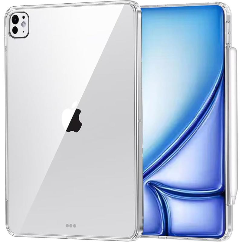 iPad Air 13ケースM2 2024発売 ipad air 13インチ専用ケース 第6世代 ipad pro13タブレットケース ペンの収納 クリア TPU素材 耐衝撃 落下防止 軽量 擦り傷防止 アイパッド プロ 13 用 保護カバ...