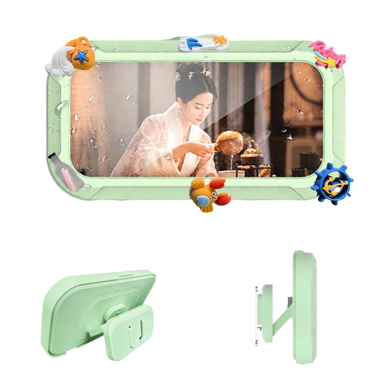 スマホ防水ケース お風呂用 スマホスタンド 壁掛け式 携帯電話ボックス 浴室用 360度回転 タッチ快適 顔認証対応 防水防塵 伸縮式 高さ調整可能 iPhone対応 13/14/15/16 plus/pro/promax全シリーズ対【防水...