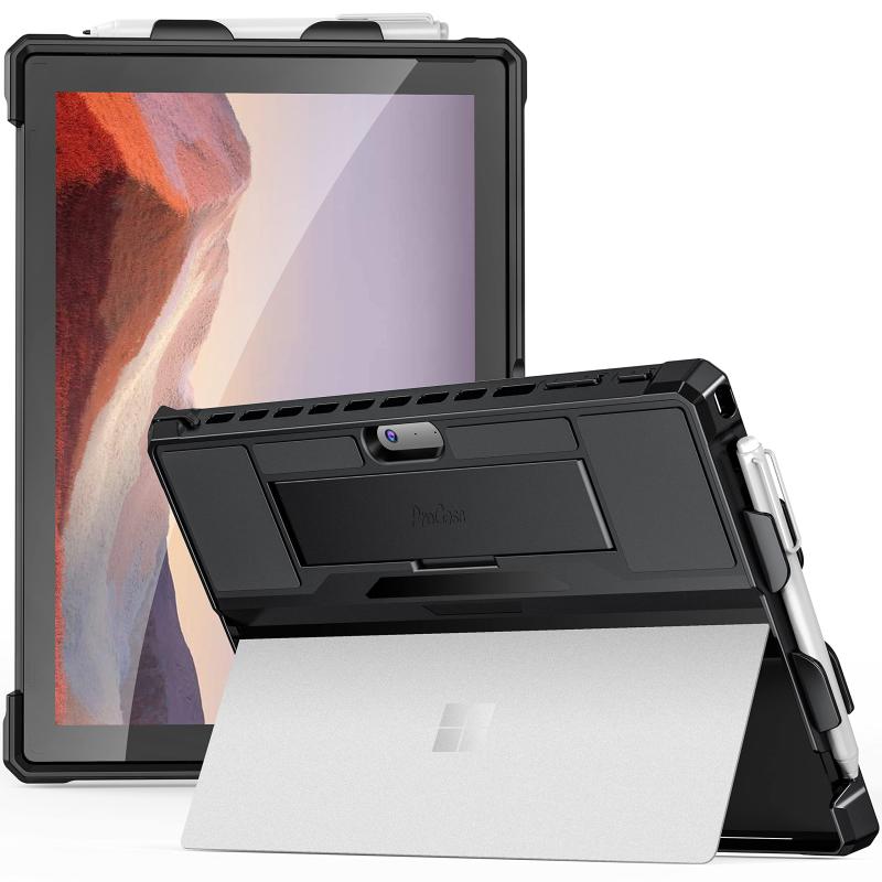 ProCase Surface Pro 7 Plus ケース Pro 7, Pro 6, Pro 5, Pro 4, Pro LTE, 耐衝撃 保護カバー 軽量 ペンホルダー キーボードと互換性あり🍭 適応機種：12.3イン...