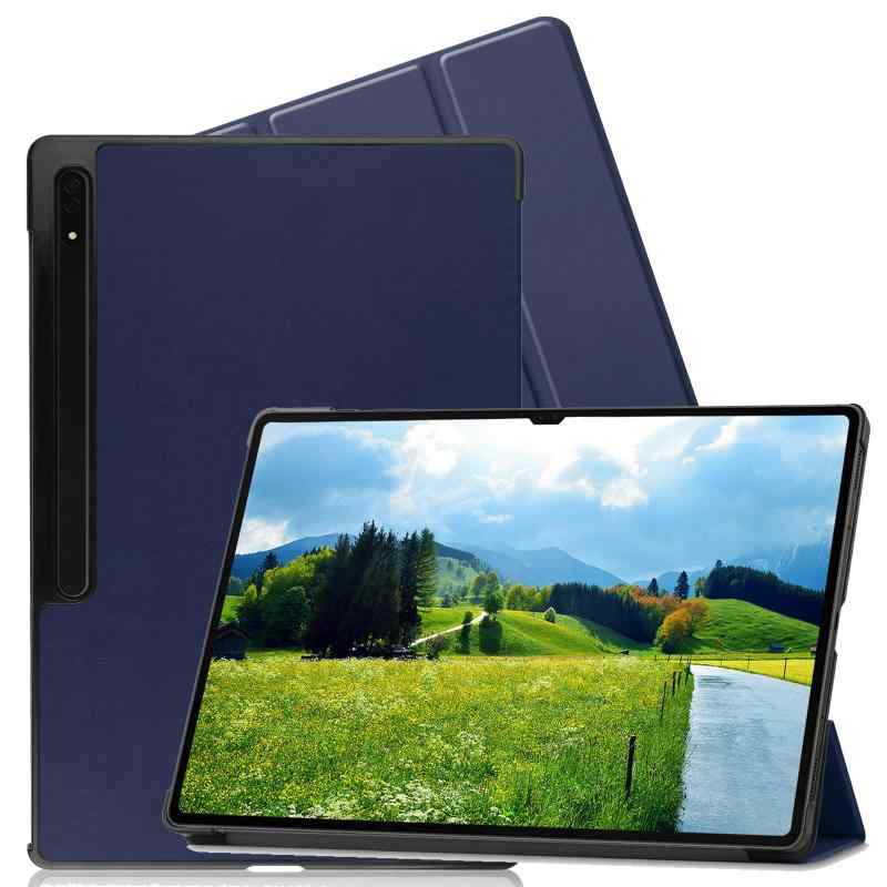 FOR Galaxy Tab S8 Ultra 14.6インチ 2022用の 三つ折ケース 手帳型 スマートケース マグネット内蔵 オートスリープ機能 FOR Galaxy Tab S8 Ultra 14.6インチ 2022 用の PUレザ...