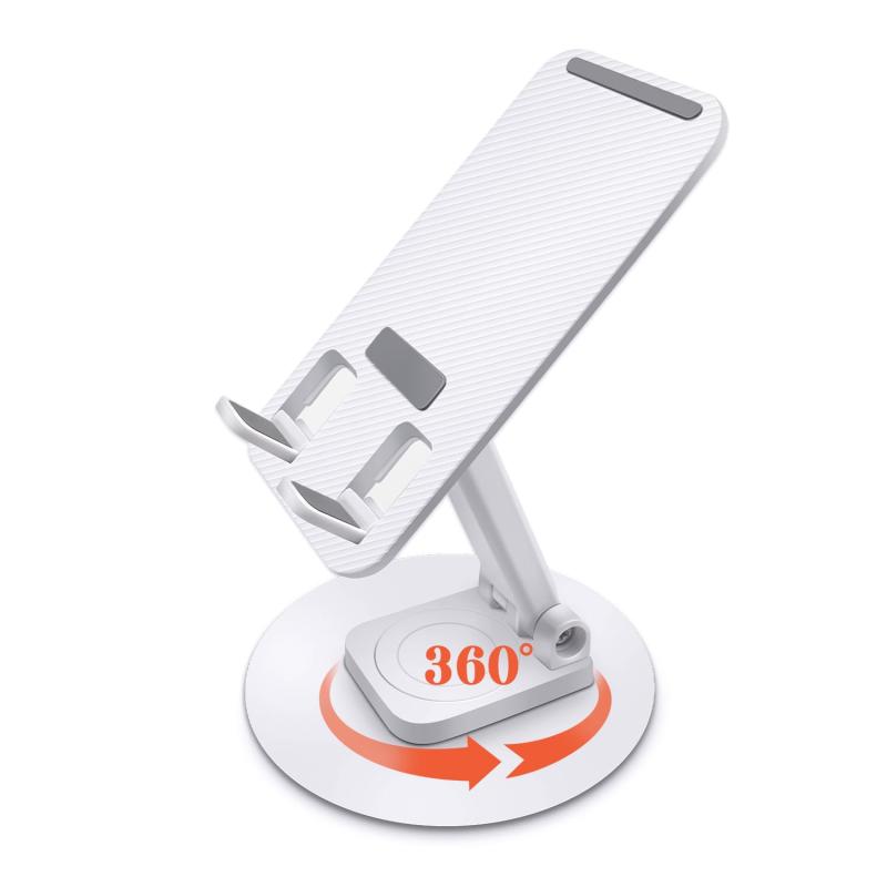 スマホスタンド 卓上 折りたたみ 2ヒンジ調整 ベース360度回転 高さ調整 携帯 アイホン スマホ 立て 置き 台 卓上 机 つくえ デスク 縦 横 滑り止め コンパクト 携帯 スタンド For iPhone/Kindle/Nint【ダブ...