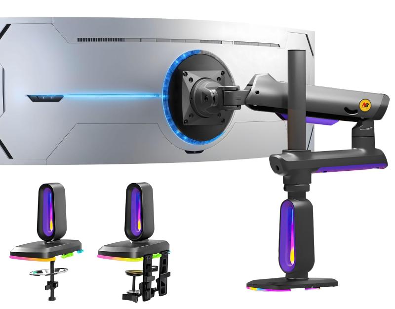 NB ERGONOMIC ゲーミングモニターアーム フラット/ウルトラワイド/カーブモニター用 32~60インチ 高耐久 モニタースタンド 耐荷重20kg VESA 75/100mm モニターマウント G80ウルトラワイドスクリーンに対応。...