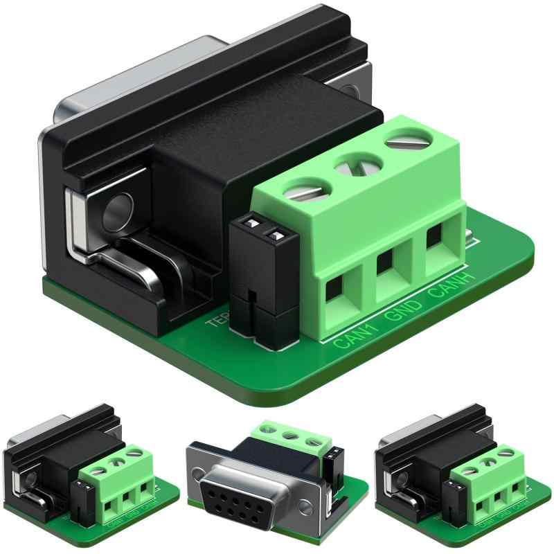 InnoMaker CAN DB9 120オーム選択可能ターミナル、CAN DB9メスから3ピンターミナル（4個セット）DB9メスポートから3ピンターミナル、4個セット。ピン2とピン7の間に120オームの選択可能なジャンパーキャップを装備、...