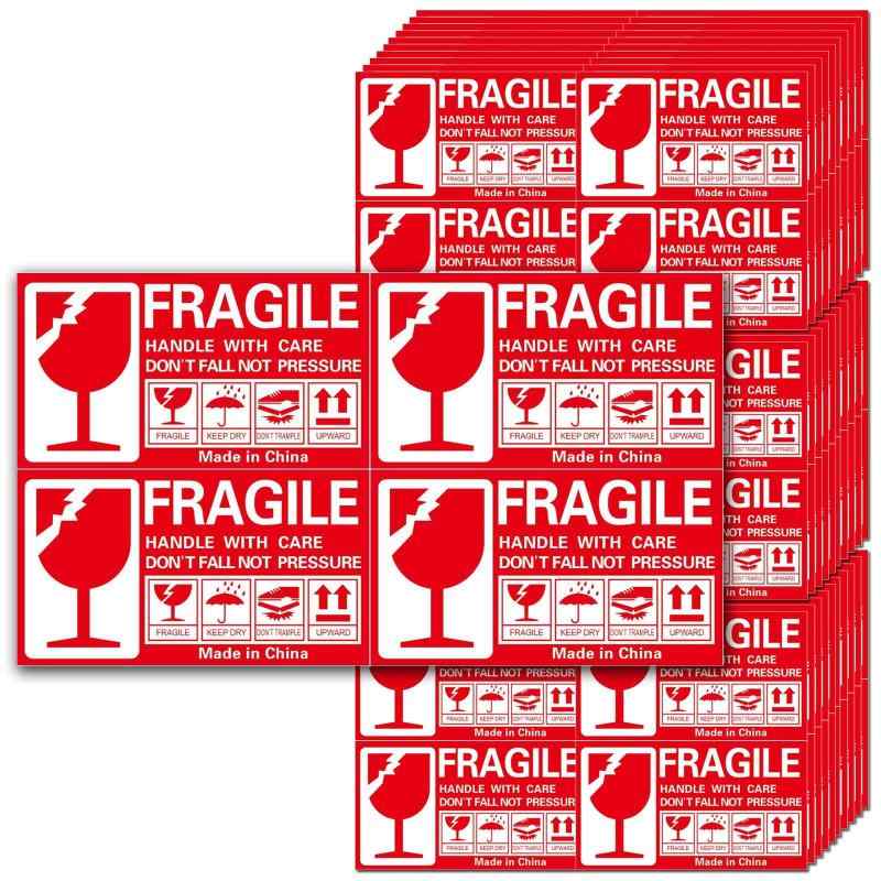 LIKENNY 取扱注意シール 標識 荷札シール梱包ラベル FRAGILE 割れ物注意 ステッカー 防水 強力粘着 警告 英語 表記1