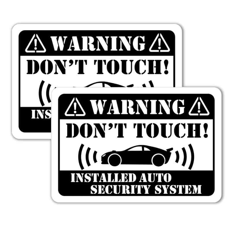 【たみ屋】カードサイズセキュリティ 触れないで Don’tTouch ステッカー・マグネットから選択 防水屋外利用可モノクロデザインのシンプルな防犯ステッカーです。ステッカーとマグネットタイプを選択できます。【ステッカーは2枚セット】です。...