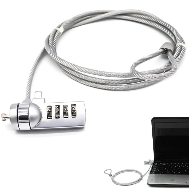 KALOLINNA セキュリティロック パソコンセキュリティワイヤーロック4桁 ダイヤル式 セキュリティスロット 3x7mmスロット 対応 盗難防止 軽量 コンパクト パソコン用防犯ケーブル 1.2m【高いセキュリティ保護】4つのダイヤル式...