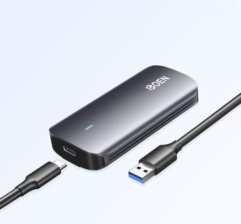 mSATA ケースmini SSD 変換ケース MSATA3.1ケース （最大2TBまで対応）　USB3.1接続 UASP対応 SSD外付けケース 5Gbps 高速 防塵蓋付 超小型 外付けドライブケース アルミ製 工具不要[BOEN]【高...