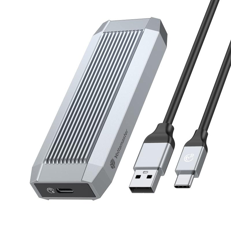 Yottamaster M.2 SSD 外付けケース SATA対応 M.2 SSD ケース USB3.2 Gen2接続 UASP対応 6Gbps高速転送 アルミ ssd m.2 ケース 2230/2242/2260/2280 M key/B...