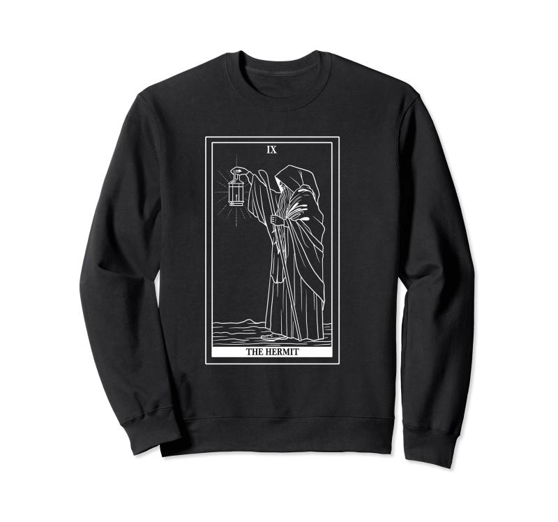タロットカード隠者占い師オカルト魔女ウィッカン トレーナーTarot Card The Hermit Fortune Teller Occult Witch Wiccanタロットカードなどのオカルトアートに見られる、ダークでミステリアスなグ...