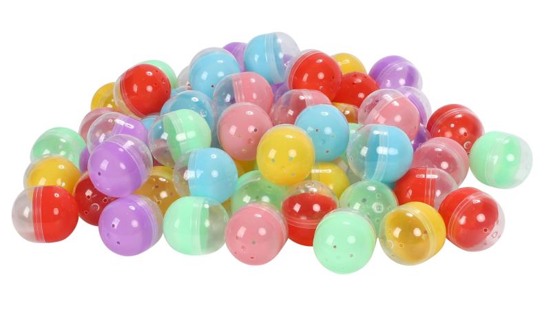 Crystal craft ガチャガチャ カプセル 55mm カラフル×半透明 アソート 50個セット【パステルカラーがかわいいガチャガチャ用空カプセル50個セット】 ゲームやイベントをもっと楽しくする、直径55mm横幅約48mmのガチャガ...