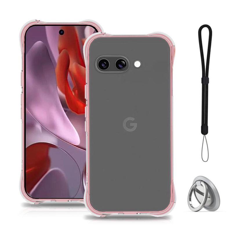 Google Pixel 9A 用 ケース カバー スタンド付き 角度調整可能 車載ホルダー対応【NOUKAJU】 スマホケース ストラップ付き 軽量 ソフト TPU クリア 持ちやすい 指紋防止 耐衝撃 黄変防止【対応機種】 Google...