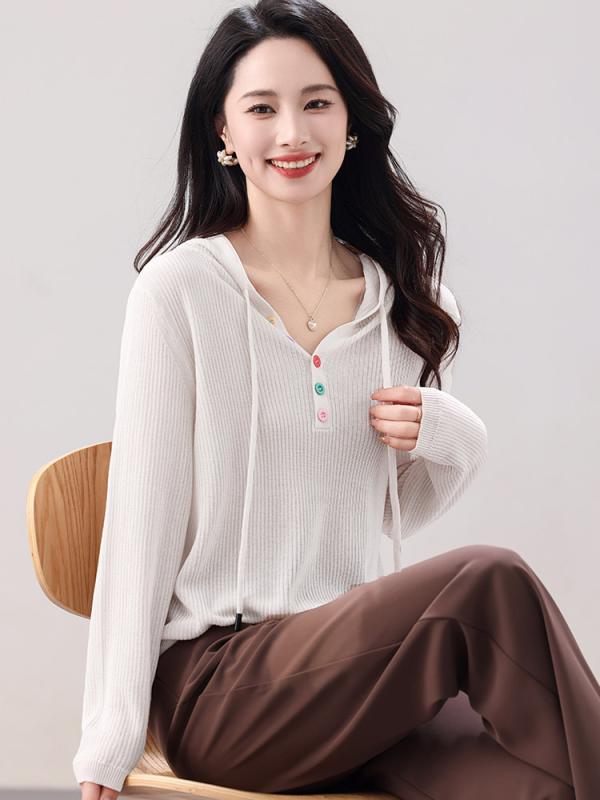 ・パターン: 無地・厚み: 中厚・組み合わせ: 単品・スタイル: セットイン・シルエット: ストレート・袖タイプ: 標準・ネックライン: 半開き襟・袖丈: 長袖・着丈: 普通(50cm<着丈≤65cm)・カラー展開: ピンク、杏、オレ...