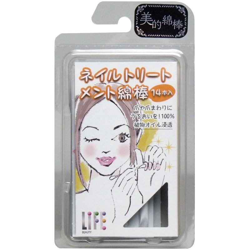 平和メディク ライフ ネイルトリートメント綿棒 14本入商品サイズ (幅×奥行×高さ) :82mm×26mm×145mm原産国:日本内容量:14本材質:綿部:コットン100%、軸:プラスチック