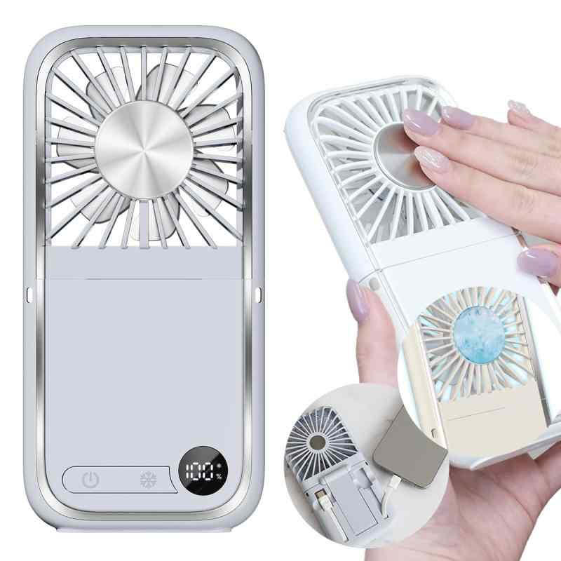 LaFuture ハンディファン 冷却プレート付き 首掛け 扇風機 手持ち 強力 静音 小型 強風 5way usb