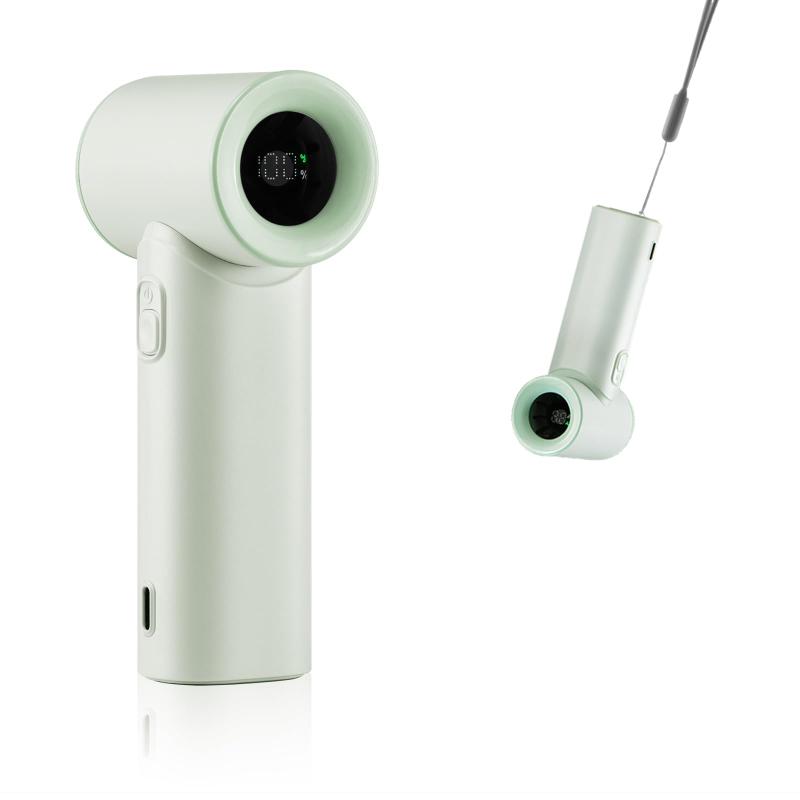 ハンディファン 強力 小型 携帯扇風機 12000RMP超強風量 ハンディ扇風機 軽量 5段階調節 3000mAh 大容量バッテリー 卓上 ミニ扇風機 Type-C充電式 LEDディスプレイ 持ち運び便利 熱中症対策 ストラ❣️【超コンパク...