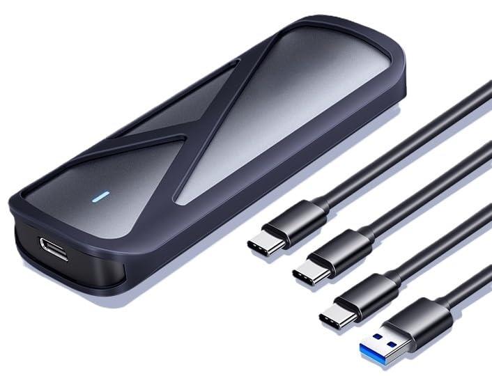 M.2 SSD 外付けケース USB3.2 Gen2接続 UASP対応 10Gbps高速転送 アルミ 2230/2242/2260/2280 M key/B M key SSD対応 シリコンラバー付き【NVMe専用 外付けケース】M.2 S...