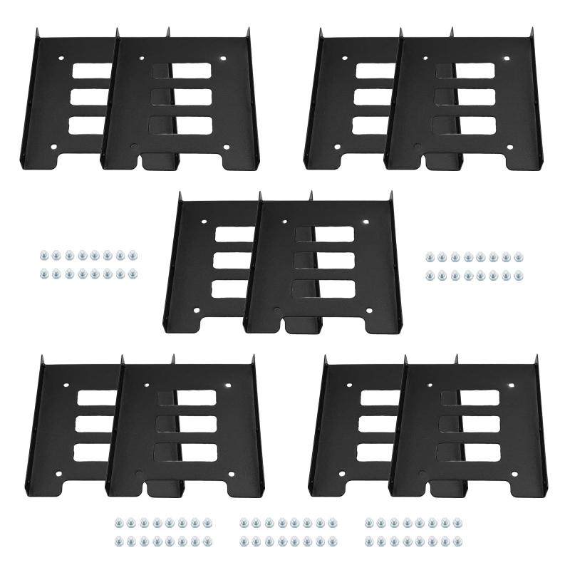 LISPHOS 2.5→3.5 変換ブラケット 変換マウンタ アダプター HDD/SSD マウンタブラケット 3.5インチベイ PCケース 取付金具【2.5→3.5の変換ブラケット】この黒のHDD・SSDのケース、変換マウンタ・マウンタブラ...