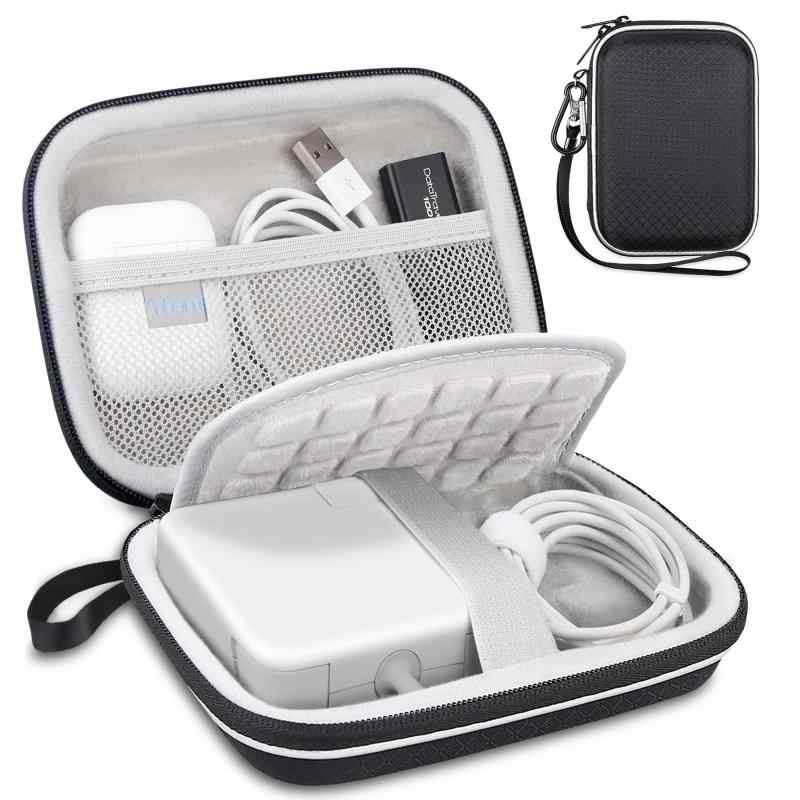 Lacdo 充電器ケースオーガナイザー for MacBook 充電器、小型ポータブルポーチ 充電ケーブル トラベルケースバッグ for MacBook 電源アダプター、MagSafe、Magic Mouse、ノートパソコンアクセサリー ハ