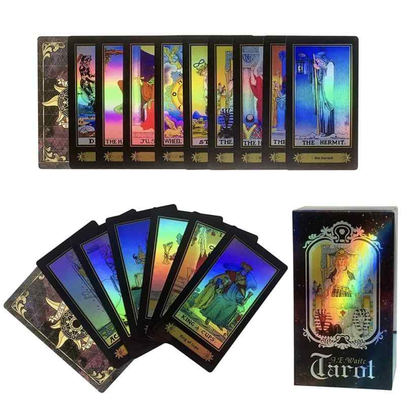 Ailunate タロットカード ウェイト版 かわいい 可愛い おしゃれ ケース 占い 英文説明書キラキラとした綺麗なホログラフィックの絵柄が描かれたウェイト版タロットカードです。カードが虹色に光り、角度によって光り方や場所が変わり、幻想的...