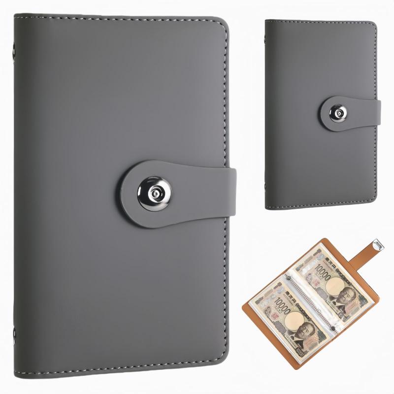 MEIQIAOLEI 【貯金箱 札 】 100万円貯まる手帳 貯金バインダー 可愛い 貯金手帳 大容量 お札入れ 貯金ファイル おしゃれ 封筒貯金 貯金ノート 100万円貯金箱 おもしろ money saving book 災害グッズ 家【...