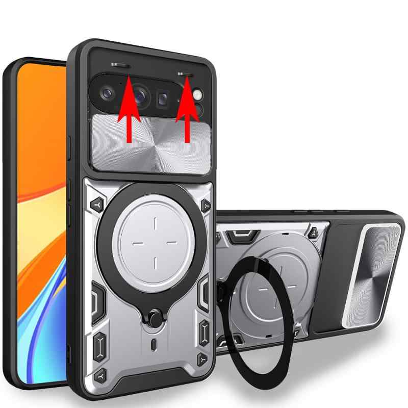 GYOKUYU ケースfor Google Pixel 9A[カメラ保護|リンク付き|スタンド機能]グーグル ピクセル9A 携帯カバー おしゃれ シンプル 耐衝撃 スマホケース Google Pixel 9a 用バンパー(ブラック)【対応機...