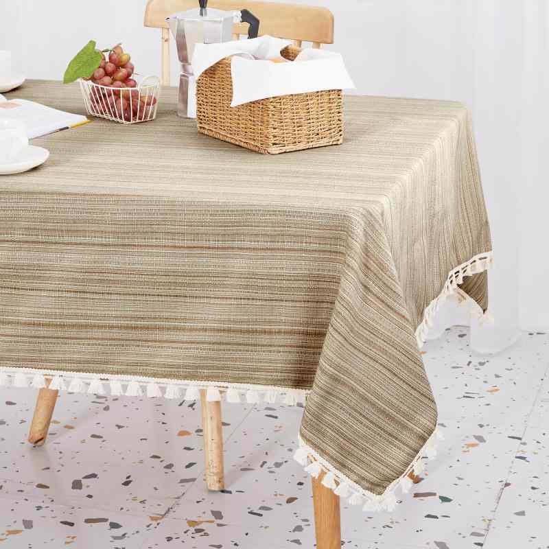 Deconovo テーブルクロス ボヘミア模造麻