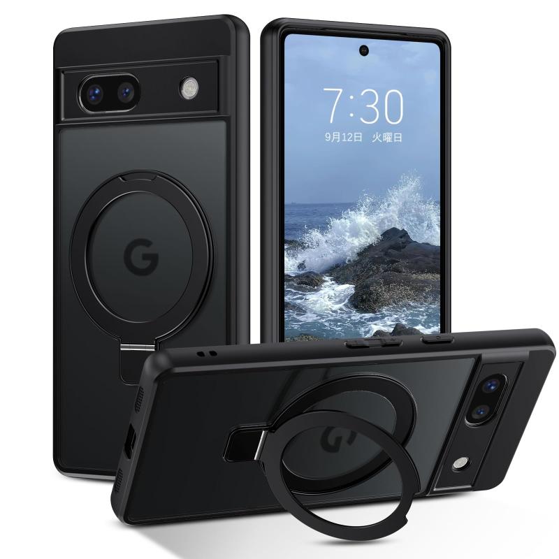 DUEDUE Google Pixel ケース スタンド機能 120°開閉可能 ピクセル ケース マグネット搭載 指紋防止 耐衝撃 一体型 薄型 TPUケース 車載ホルダー対応 ワイヤレス充電 全面保護