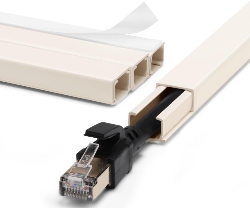 ZhiYo 配線モール1.5cm（幅）*1cm（高さ）*43cm（長さ）×8本 配線隠し 壁コード塗装可能コードカバー 壁面配線管理電線保護カバー 取り付けが簡単な壁用コード隠し