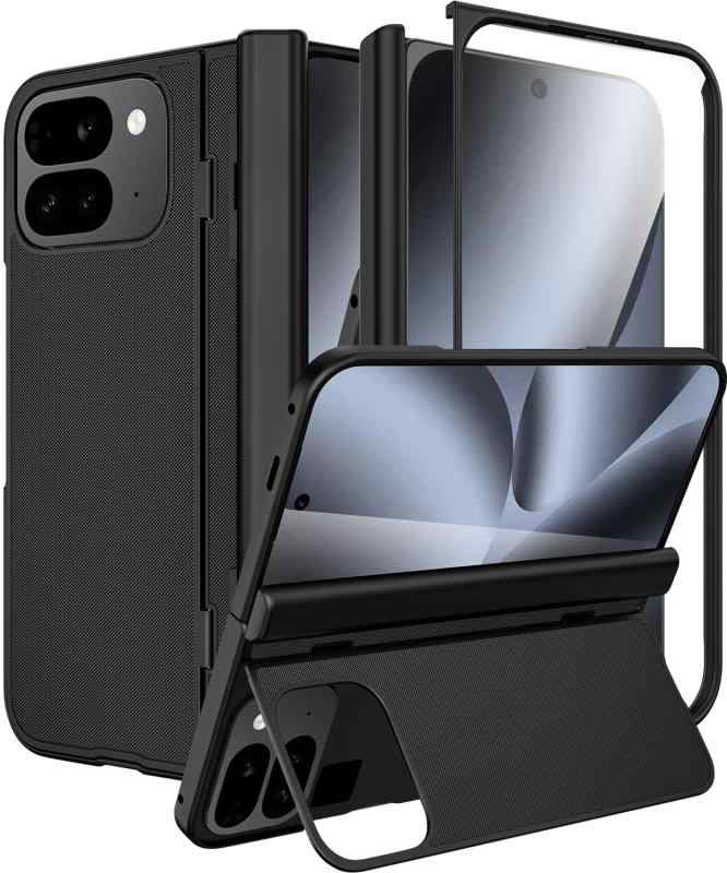 Miimall for Pixel 10 Pro Fold ケース スタンド機能 ヒンジ保護 滑り止め マット仕上げ グーグル ピクセル10 プロ フォールド フルカバー ワイヤレス充電 耐衝撃 防塵 落下防止 Pixel 10 Pro F...