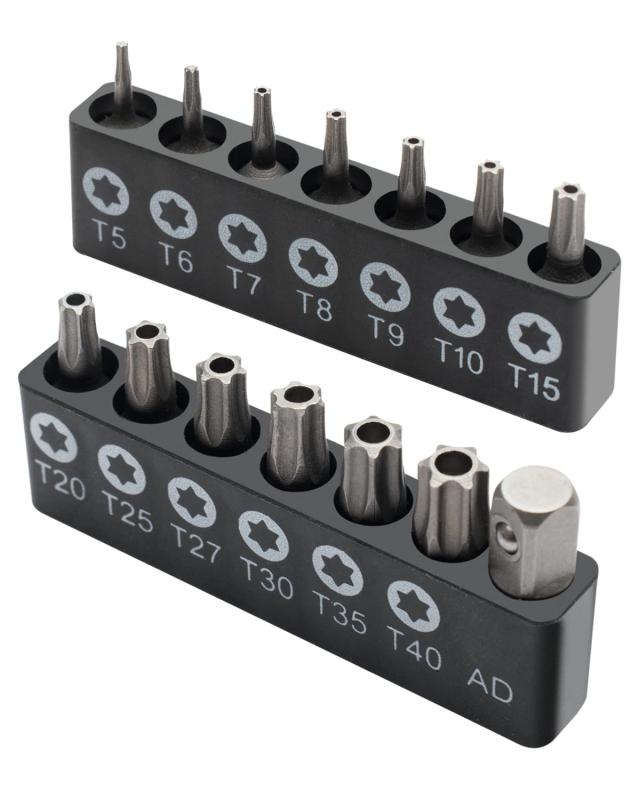 ROTATION セキュリティトルクスビットセット 14本組 T5〜T40対応 耐タンパー・防犯仕様 クロムバナジウム鋼製 1/4インチ六角軸 電動ドライバー対応プロ仕様14点セット: T7〜T40対応の耐タンパービット12種（T7〜T40...