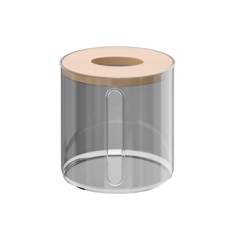 DIZLAS トイレットペーパーケース 収納 蓋付き収納 卓上 ロールティッシュケース 置き型 おしゃれ ボックス【空間に溶け込む上質デザイン】透明感のあるPET素材と温かみのある木目調が融合したティッシュボックスは、インテリアとしても美し...