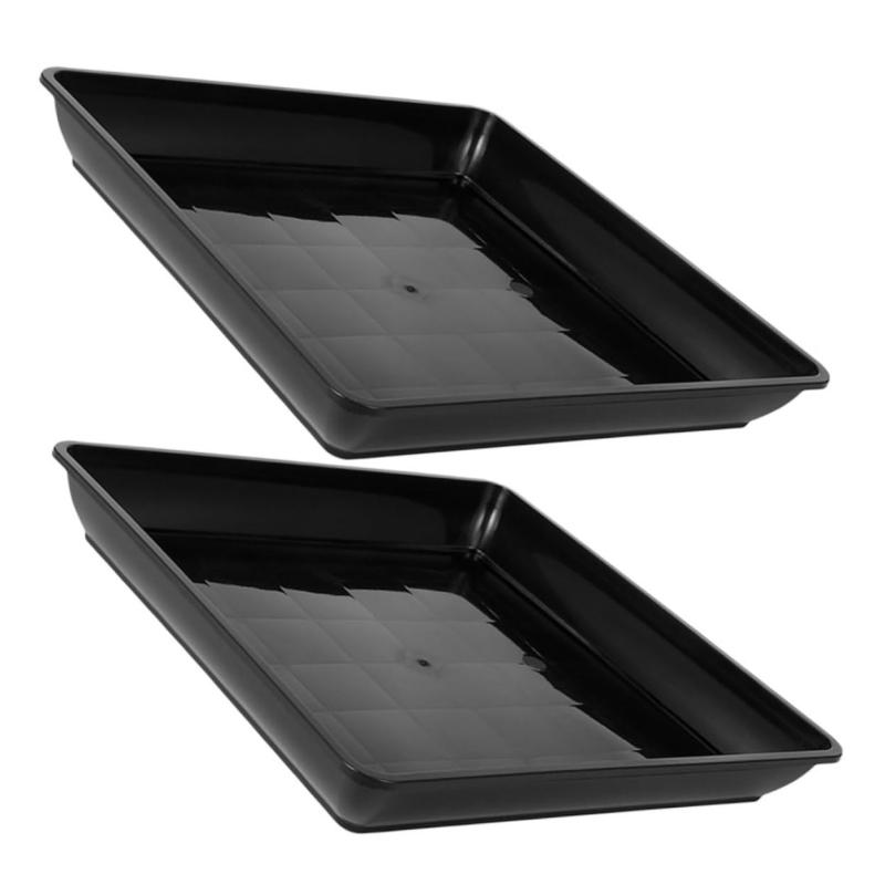 GANAZONO 植木鉢ベース 植木鉢トレイ 植物用トレー 植物用トレー 植物用プラスチックトレー 植物用水受けトレイ 鉢植え用ドリップトレー 植木鉢の受け皿 盆栽トレイ pp Blackお手入れ簡単：拭くだけできれいになり、植物エリアが清...