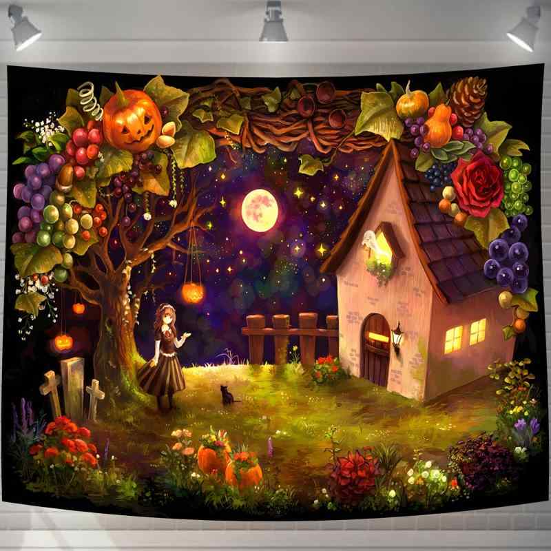 U-SITU タペストリー 壁掛け 壁飾り 青空 富士山 満開桜 紅葉 花 レンガ壁 林間 金閣寺 自然景色 オシャレ 背景 多機能 布ポスター インテリア 雰囲気転換