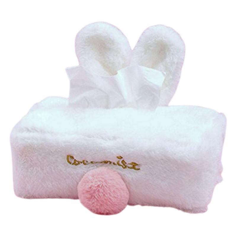 RICHAIR ティッシュカバー ティッシュペーパーボックス ウサギ 詰め替え用 四角 巻紙用 ティッシュ カバー 家庭 レストラン 車内用【デザイン】ふわふわ素材のうさぎ型のティッシュケースです。ゴムバンドを使用しているため、ティッシュボ...