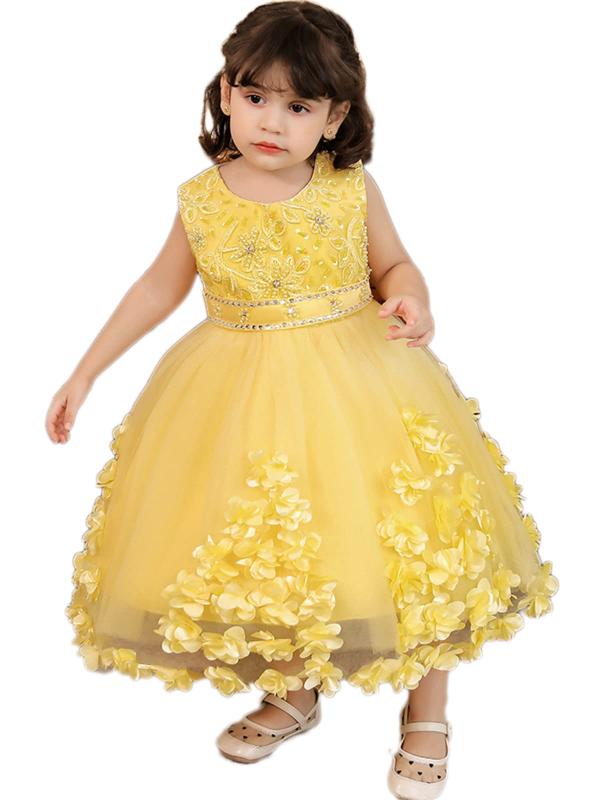 [DiiFoky] セレモニードレス ベビー ドレス お宮参りドレス キッズドレス 入園式フォマール 赤ちゃんドレス 出産祝い 結婚式 お誕生日 記念写真高品質なコットンとポリエステルを採用し、上品なフォマールドレスで、とても綺麗なベビード...