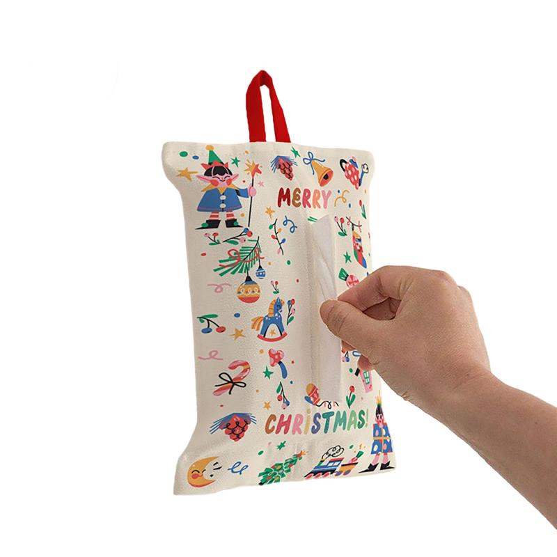 [EmberImp] クリスマス 布製ティッシュケース サンタ・雪だるま ぬいぐるみ風 デザイン おしゃれ 卓上用 コンパクト ティッシュボックス リビング・オフィス収納【クリスマスらしい可愛いデザイン】 サンタ・雪だるまのぬいぐるみ風デザ...