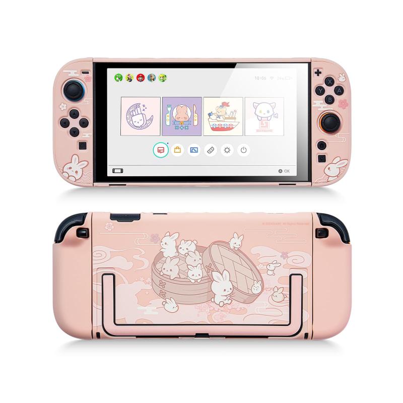GeekShare Switch2カバー switch2対応 スイッチ2025 スイッチカバー PC製 joy con 保護 分体式 全面保護 薄型 傷防止 汚れ防止 対応耐衝撃 取り外し簡単 可愛い (ウサギまん（ピンク）)【令和7年20...