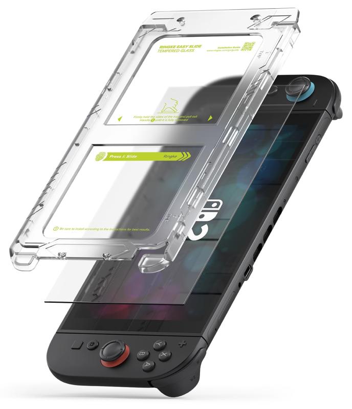 【Ringke】Easy Slide Tempered Glass Nintendo Switch 2対応スクリーンプロテクター簡単装着ツール付き・2枚セット[傷防止・飛散防止] 高透過9H強化ガラス・高精度タッチ感・画面全体フルカバー撥油...