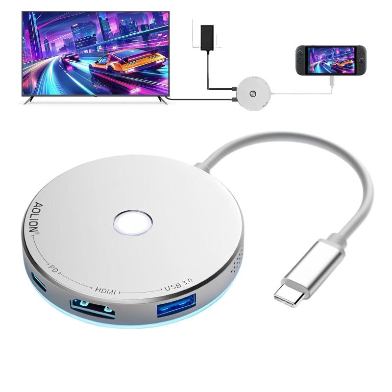 Switch 2 ドック【新登場-Switch 21.0.1システム対応 純正直接にTV出力】スイッチ2ドック HDMI2.0/4K@60Hz/PD100W Type-C 出力ケーブル ROG Xbox ALLY/X/Steam deck/...