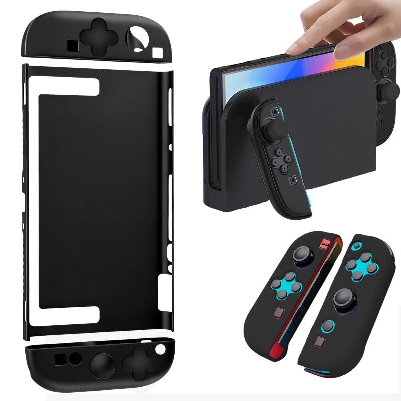 Kakuki for Nintendo Switch 2 用 ケース マット質感 分体式ケース [ドック対応] 強化PC素材 滑り止め 黄ばみ防止 軽量 全面保護カバー (ブラック)【完全互換性】Nintendo Switch 2 (202...