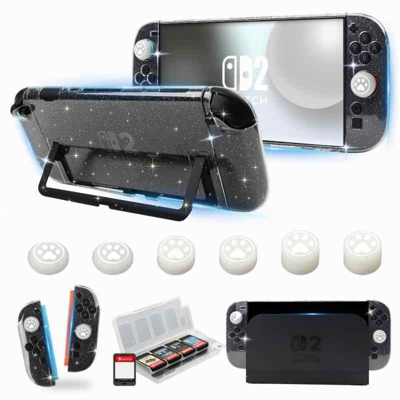 RALAN Switch 2 クリアケース ドック対応 分体式設計 Switch 2 保護カバー PC材質 着脱簡単 黄ばみなし 軽量 全面保護 耐衝撃 傷防止 switch 2 モデル 2025対応 （クリスタル・クリア）【対応機種】Sw...