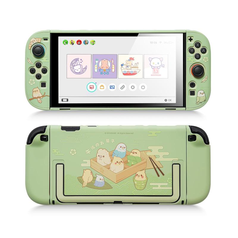 GeekShare Switch2カバー switch2対応 スイッチ2025 スイッチカバー PC製 joy con 保護 分体式 全面保護 薄型 傷防止 汚れ防止 対応耐衝撃 取り外し簡単 可愛い (オウム（グリーン）)【令和7年202...