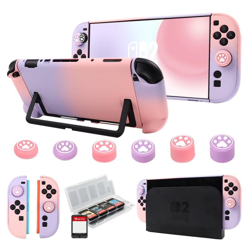 RALAN Switch 2対応 保護カバー ケース ドック対応 スイッチ2ケース 専用 全面保護·分解簡単·指紋防止·高感度·分体式設計 プレゼント Gradient green【switch2専用ケース】本製品はNintendo Swi...