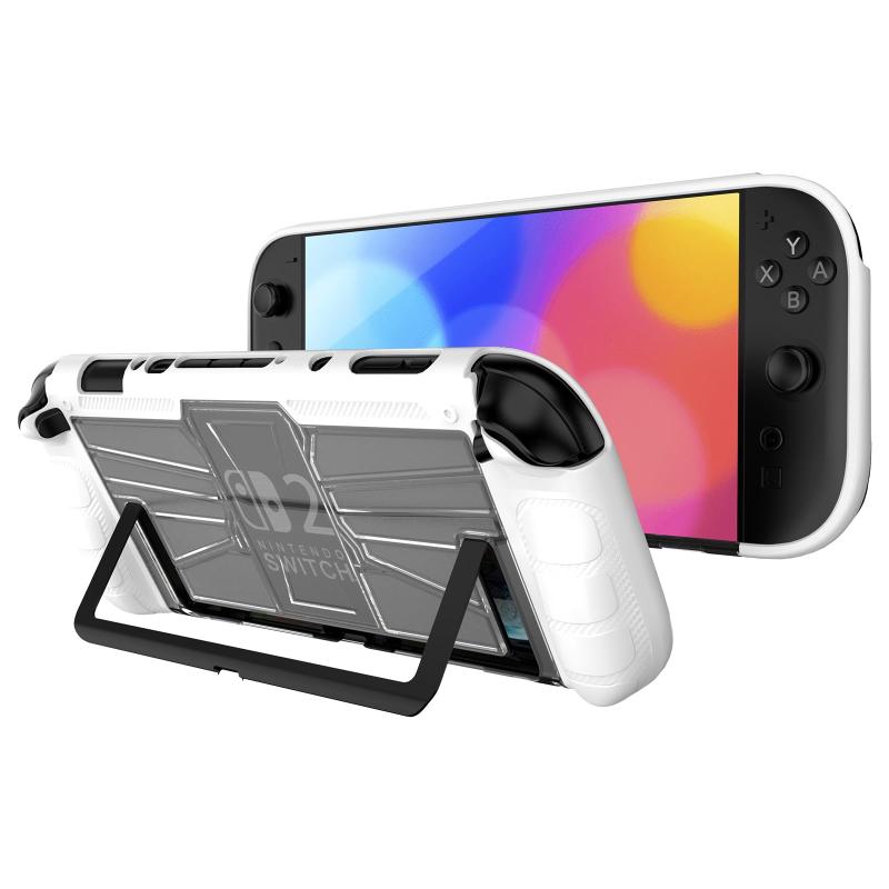 For Switch 2 ケース カバー 分体式設計 着脱簡単 Lucktree 保護ケース PC素材 超薄 軽量 全面保護 傷防止 超耐衝撃 指紋防止 黄ばみなし （ホワイト)【対応機種】こちらのクリアケースは、Switch 2 専用のも...