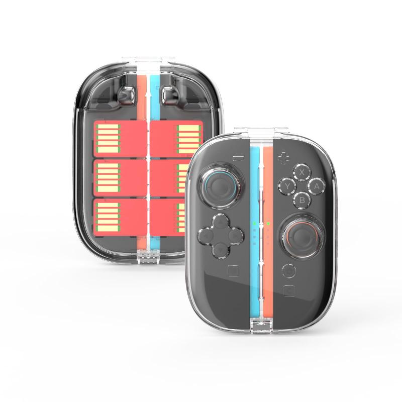 JOYTORN Switch 2 Joy-Con 2 (L/R) &amp; ゲームカード 用クリア収納ケース 2in1 ポータブル クリア PC水晶ハードケース 収納 保護カバー コンパクト ゲームカードスロット6個付き 旅行携帯に便利「...